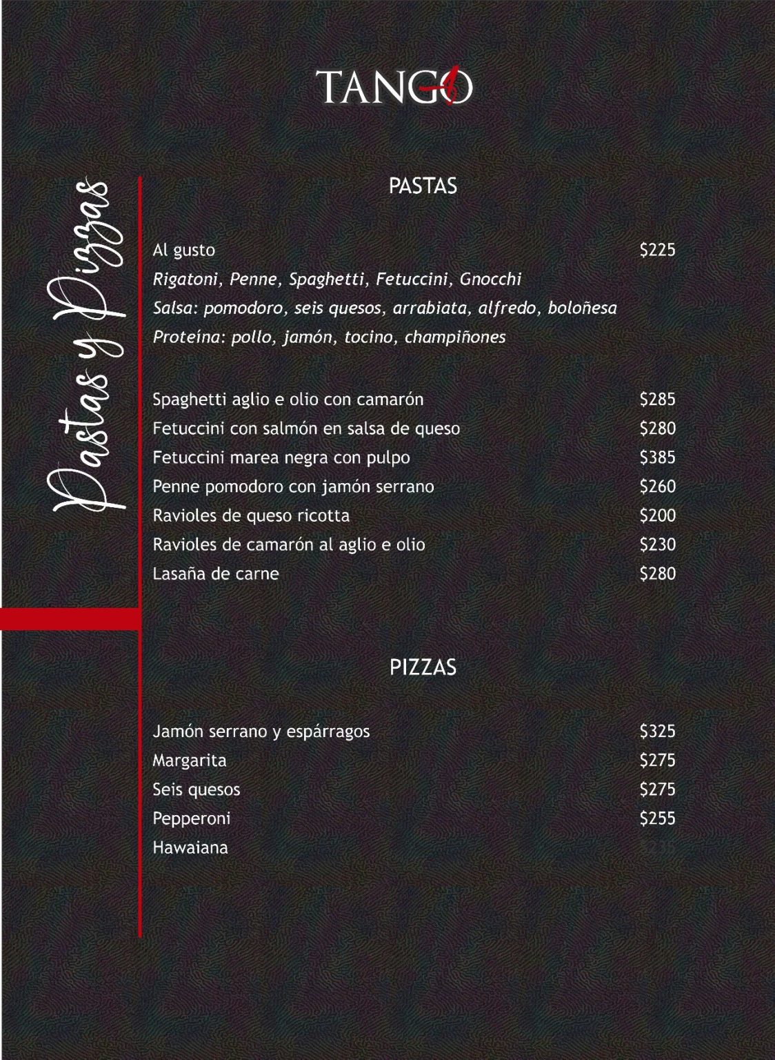 Menu P6 – Tango Uno
